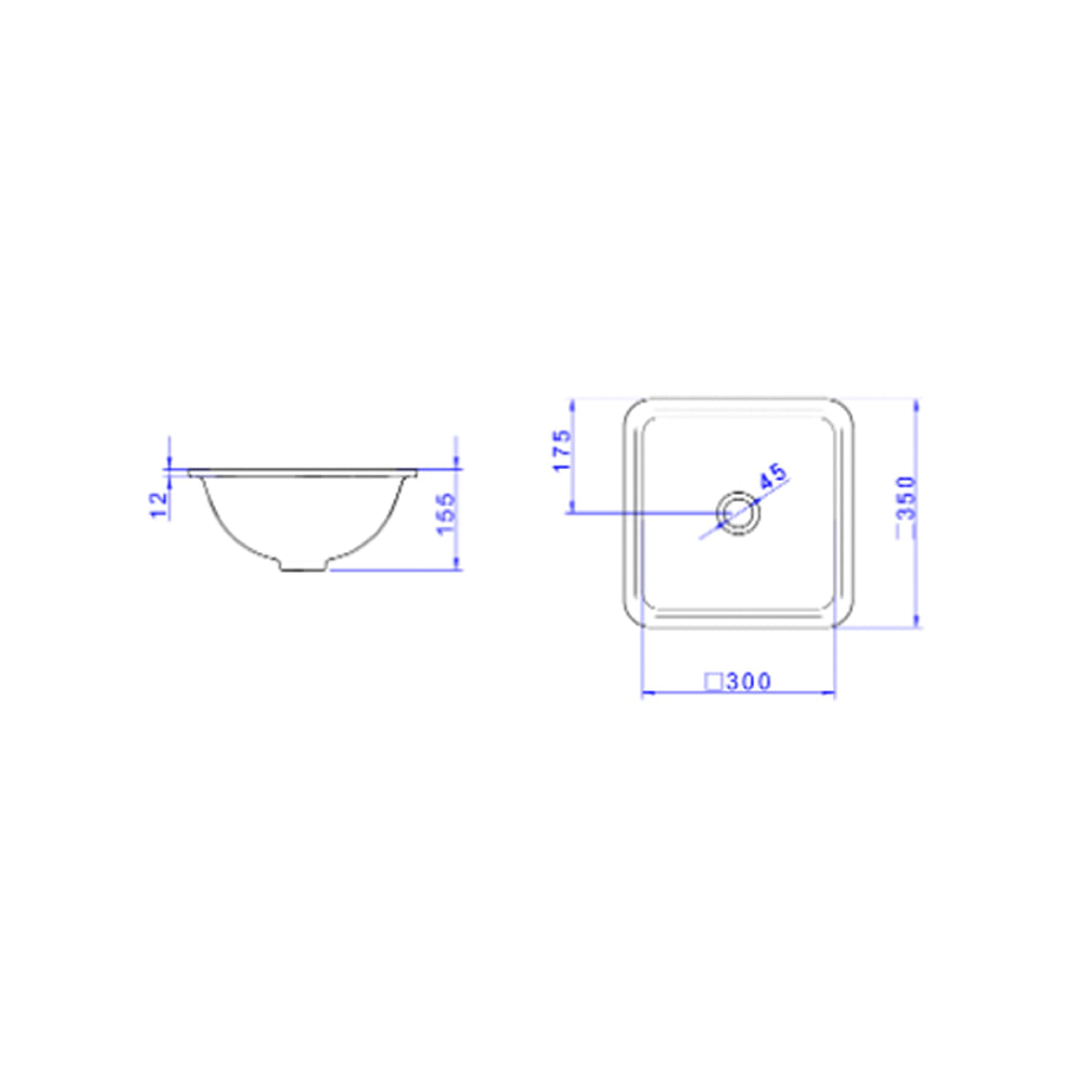 Cuba de Embutir Quadrada Branco 35cm - L.415.17 - Deca - lojadopedrao