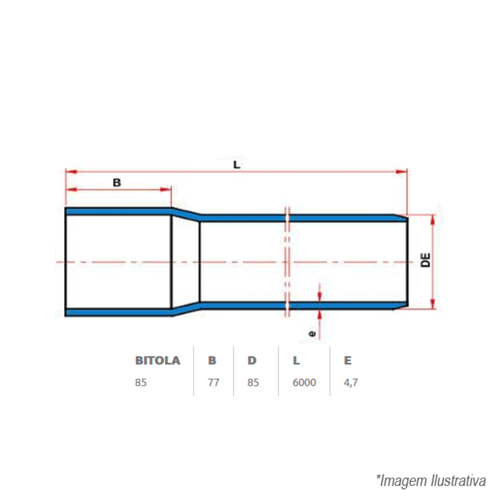 Cano PVC Soldável Tigre Marrom 85mm 3´ por Metro - lojadopedrao