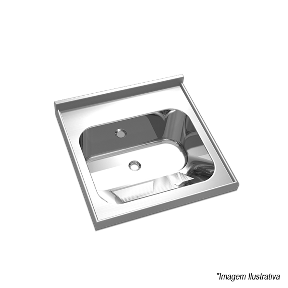 Tanque Inox Luxo Polido 60x60cm Mekal - lojadopedrao