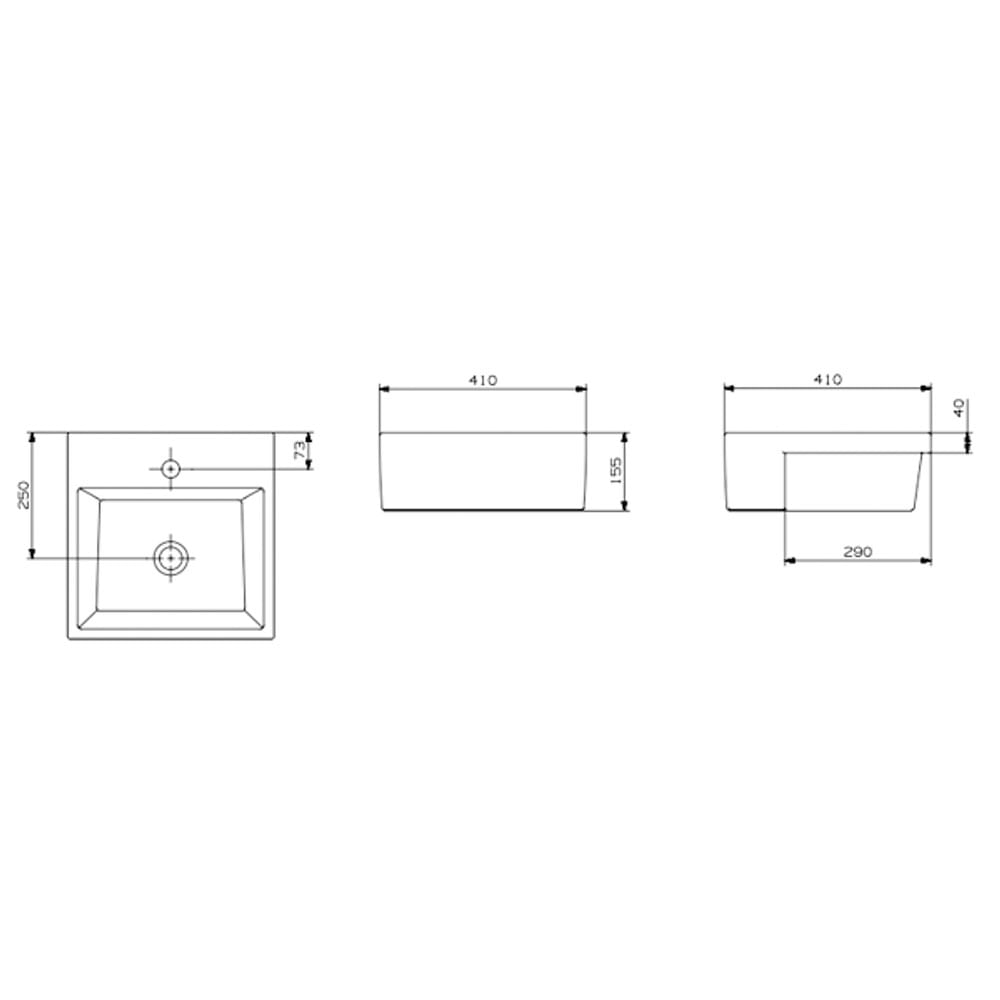 Cuba de Semi Encaixe Quadrada Branco 41x41cm Q2 Basic - Celite ...