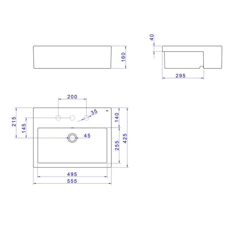Cuba de Semi Encaixe Retangular Branca 55x42cm L.843.17 - Deca ...