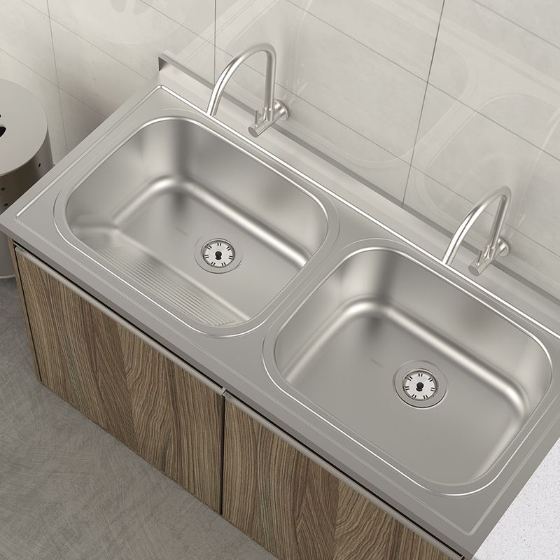 Tanque Duplo de Apoio Hera Duo Plus em Aço Inox Acetinado 120x55cm com ...