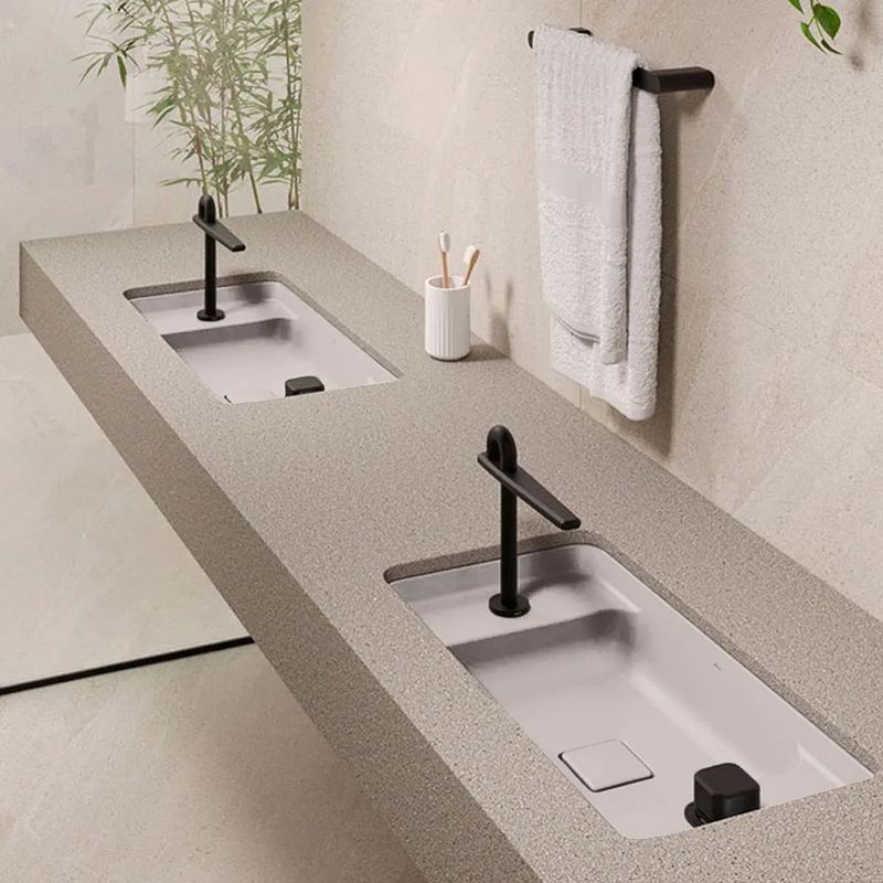 Cuba de Embutir Retangular com Mesa Lateral Slim 65x35cm Branca - Deca ...