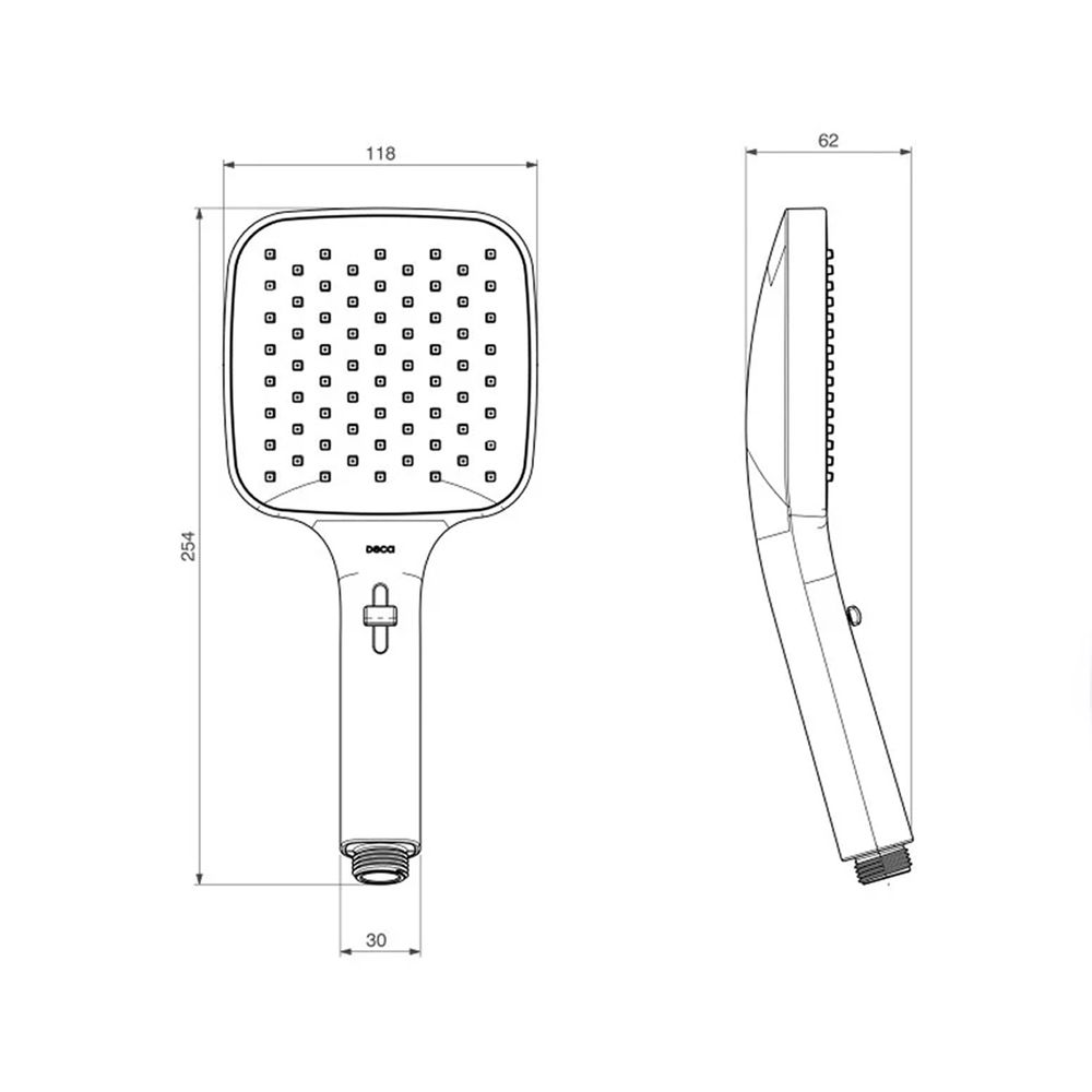 Ducha Manual para Chuveiro Quadrada Mult Flex Cromada - Deca - lojadopedrao