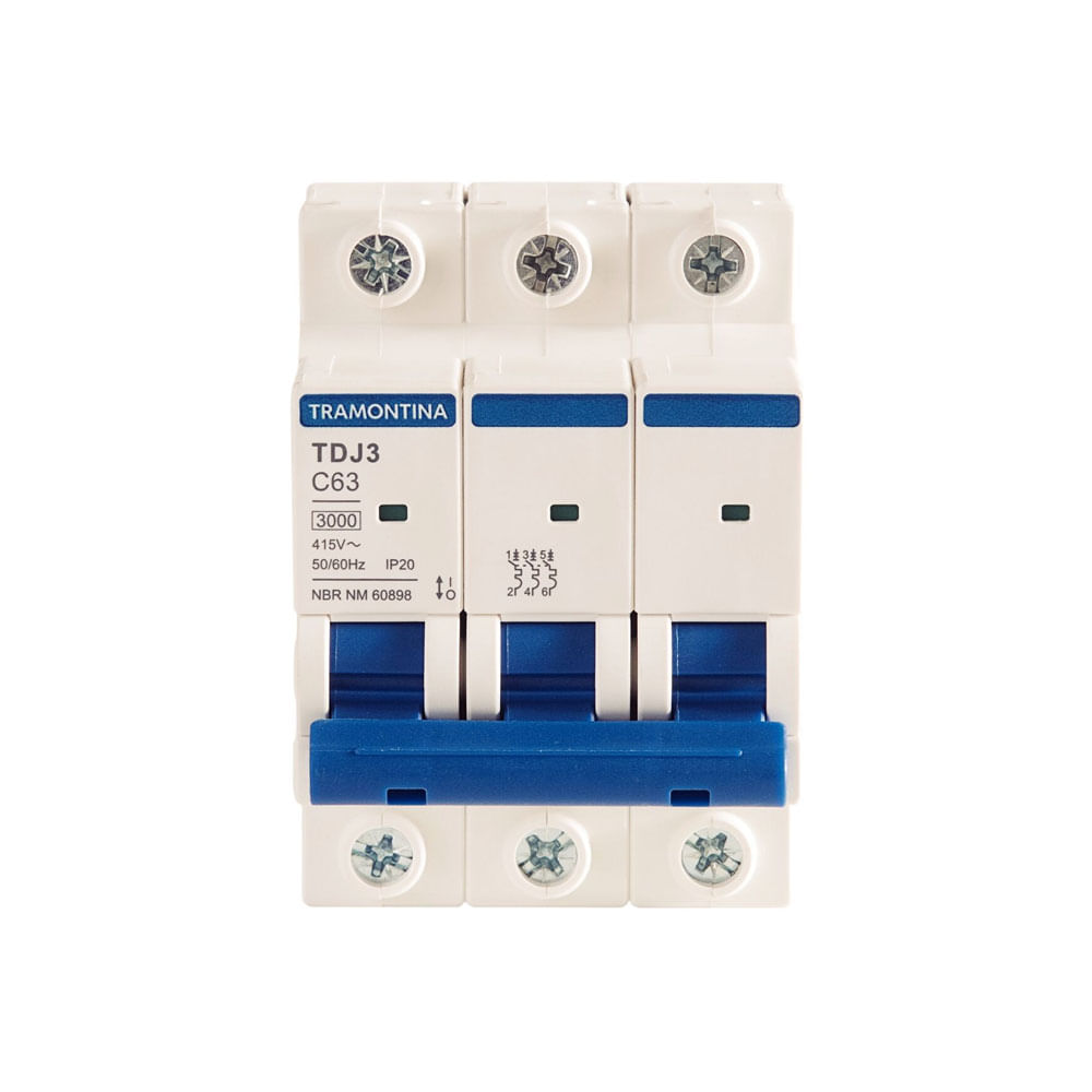 Disjuntor TR3ka 3p 63a Curva C - Tramontina - lojadopedrao